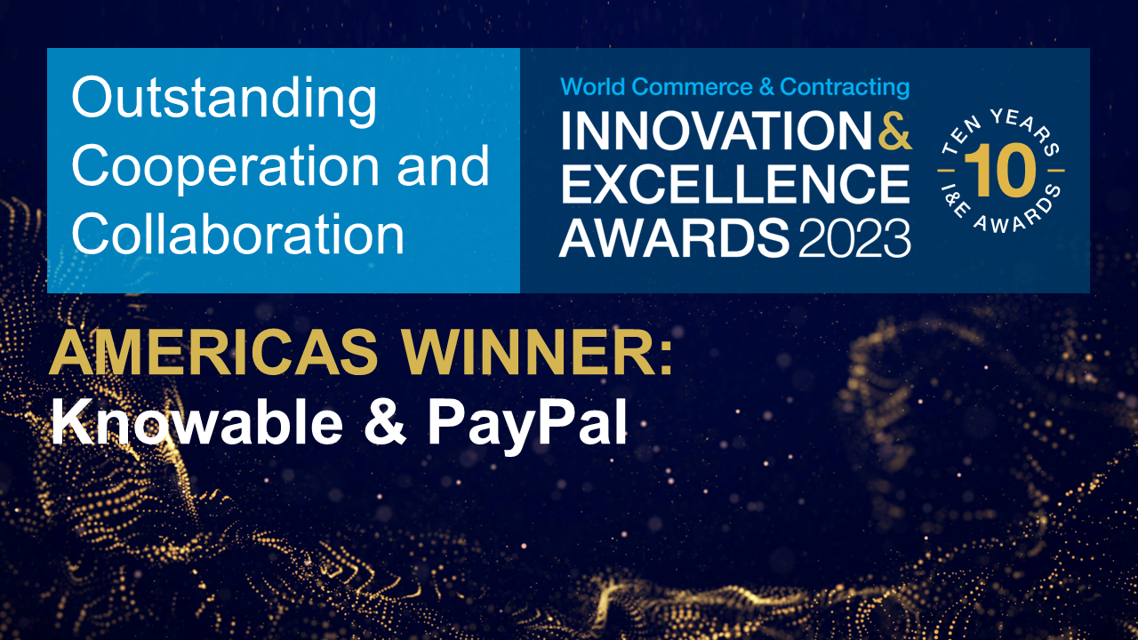 Knowable and PayPal win the WorldCC Innovation & Excellence Award for ...
